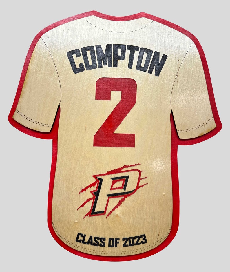 Personalized Laser Cut Wood Baseball / Softball Jersey Trophy - Fully ...