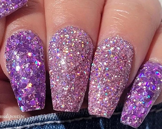 PURPLE RAIN Glitter Dip Powder, Glitter Nail Dip, Dip Powder, Nail Dip ...
