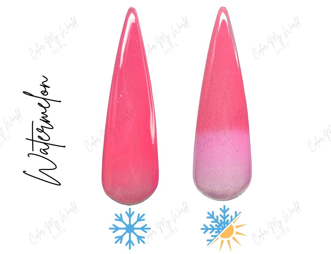 Watermelon-retiring, Thermal Dip Powder, Jelly Bean Nails, Jelly Bean ...