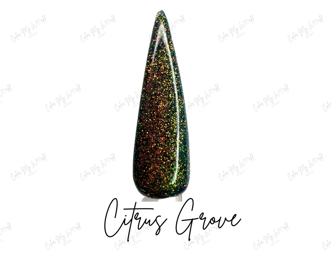 CITRUS Grove-glitter Dip Powder Fall Nail Dip Dip Powder - Etsy