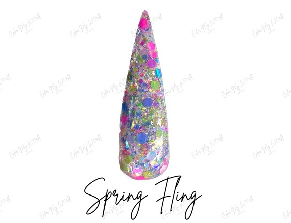 SPRING FLING Spring Nail Dip Glitter Dip Powder Glitter | Etsy