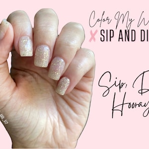 SIP, DIP, HOORAY!- Foil Nail Dip Powder, Foil Dip Powder, Nail Dip, Dip ...