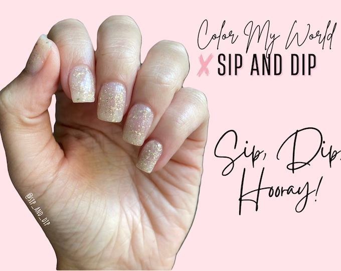 SIP, DIP, HOORAY Foil Nail Dip Powder, Foil Dip Powder, Nail Dip, Dip ...