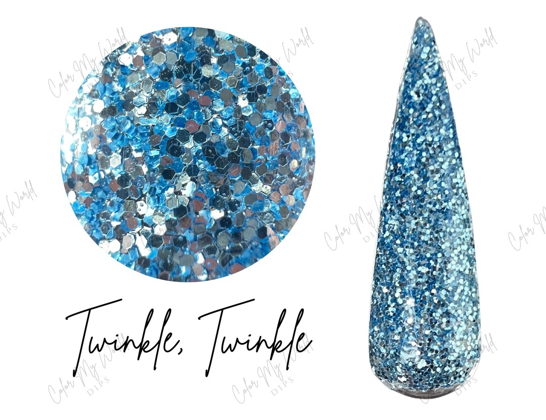 TWINKLE TWINKLE Light Blue Glitter Dip Powder Blue Glitter - Etsy