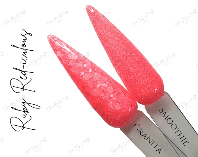 RUBY RED-ICULOUS Neon Dip Powder Dip Powder Dip Powders - Etsy
