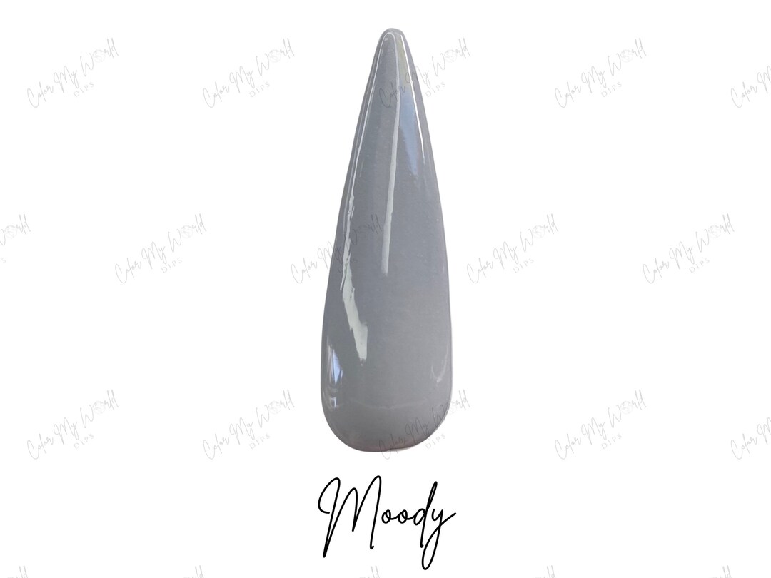 MOODY- Gray Dip Powder, Gray Nail Dip Powder, Nail Dip Powder, Dip ...