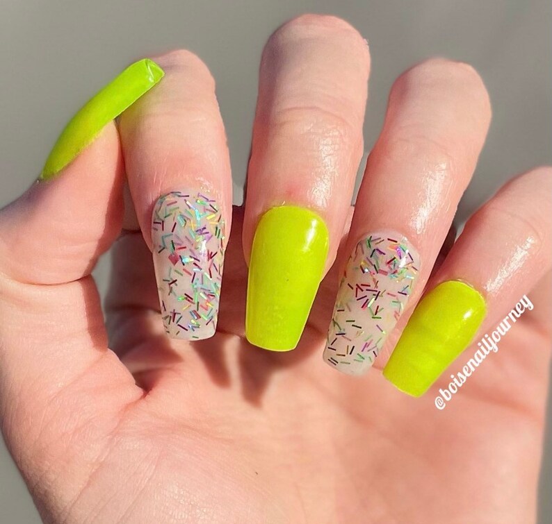 ELECTRIC LEMONADE Neon Dip Powder Neon Dip Nails Dip - Etsy