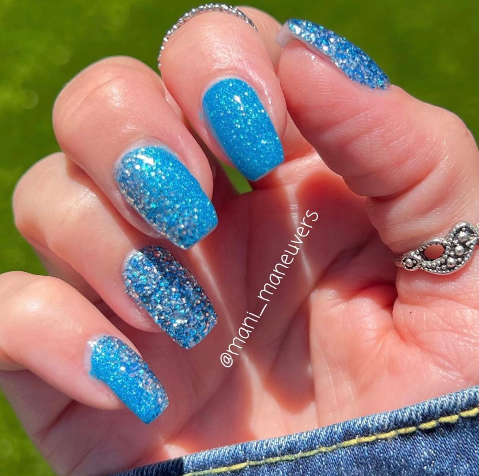 Im-peck-able-blue Dip Powder Blue Shimmer Nail Dip Dip - Etsy