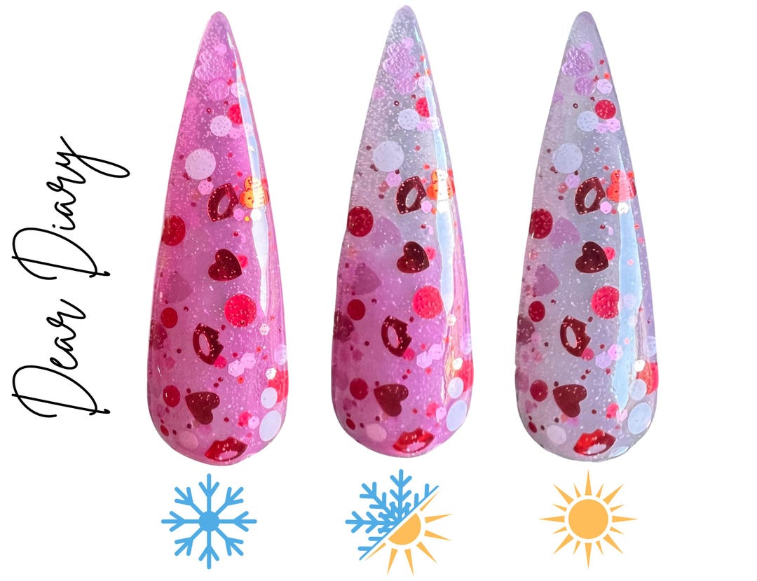 DEAR DIARY- Pink Thermal Dip Powder, Mood Changing Dip Powder, Dip ...