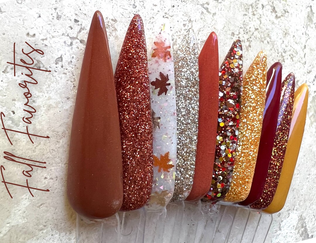 FALL FAVORITES- Fall Glitter Collection, Dip Powder, Glitter Foil Nail ...