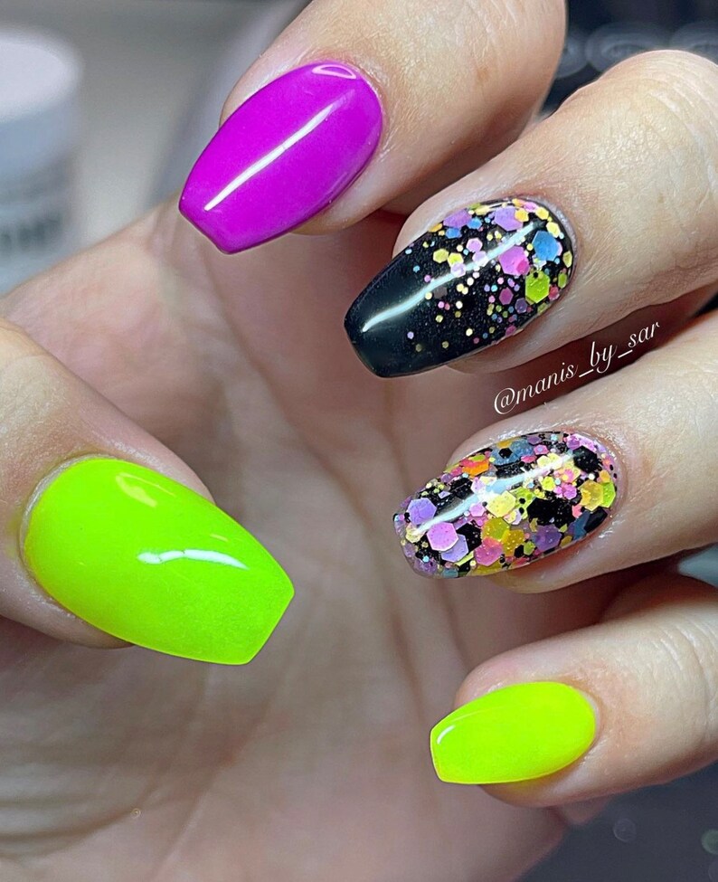 ELECTRIC LEMONADE Neon Dip Powder Neon Dip Nails Dip - Etsy