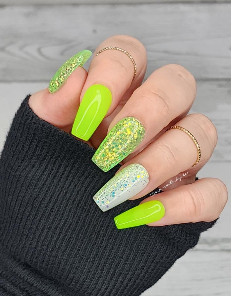 ELECTRIC LEMONADE Neon Dip Powder Neon Dip Nails Dip - Etsy