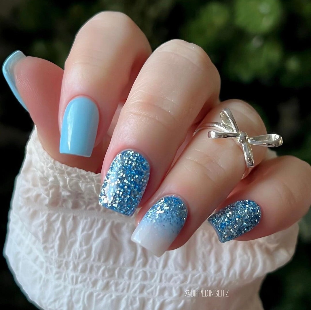 TWINKLE, TWINKLE- Light Blue Glitter Dip Powder, Blue Glitter Dip, Dip ...