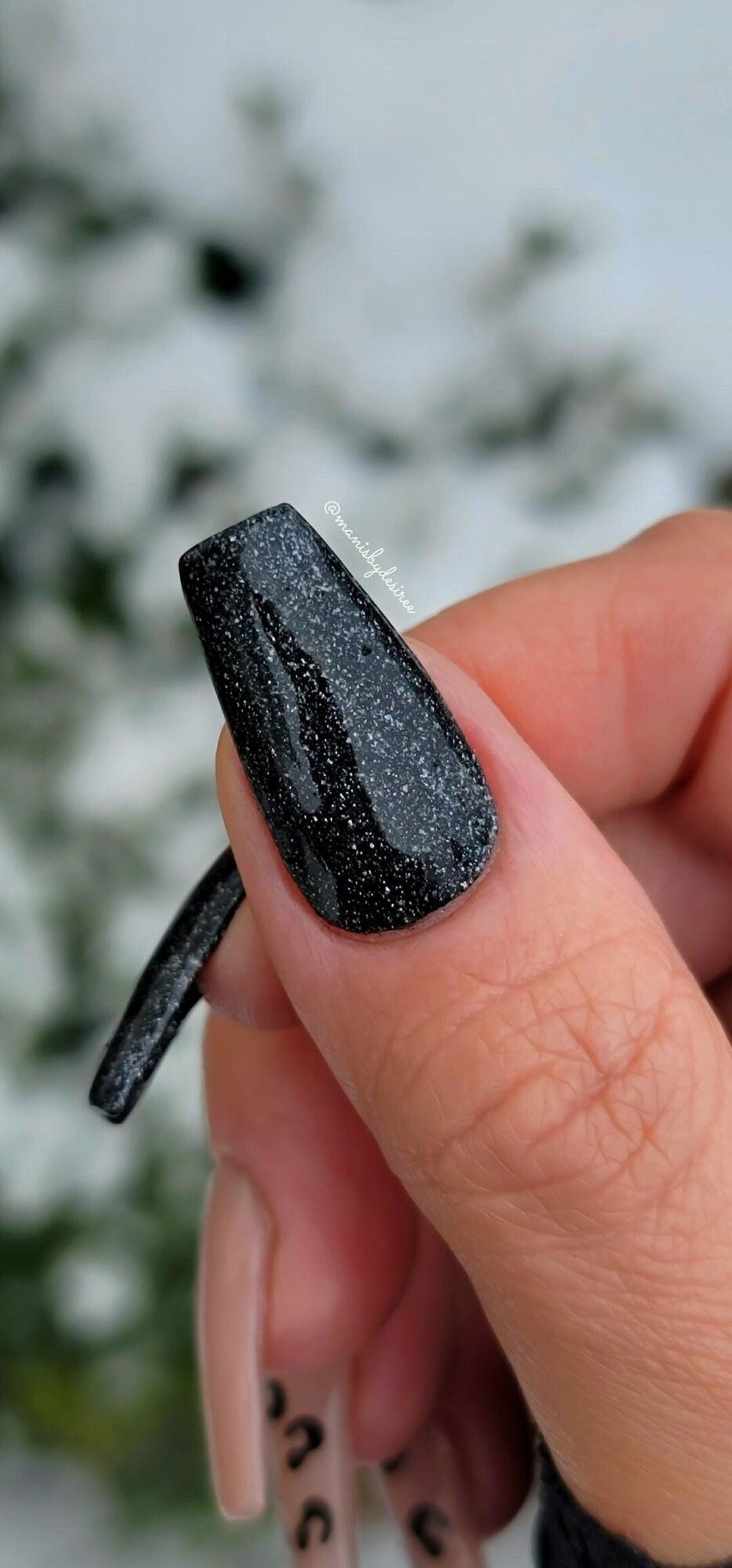 SALEM- Dip Powder, Black Shimmer Dip Powder, Shimmer Dip Powder, Nail ...