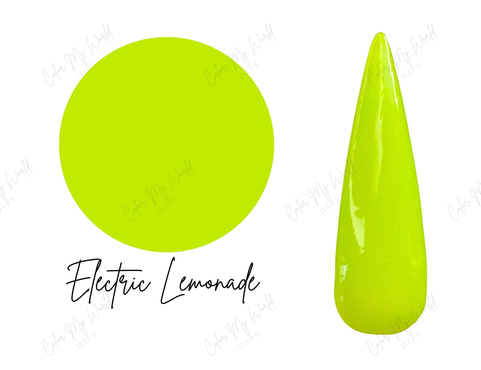 ELECTRIC LEMONADE- Neon Dip Powder, Neon Dip Nails, Dip Powder, Dip ...