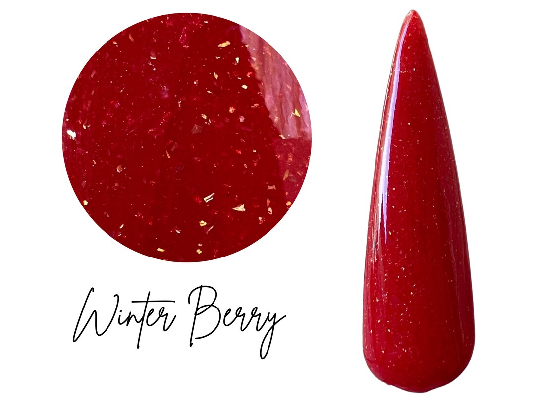 WINTER BERRY- Red Flaky Dip Powder, Red Nail Dip, Dip Powder, Nail Dip ...