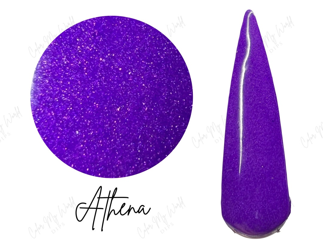 ATHENA- Purple Shimmer Dip Powder, Purple Shimmer Nail Dip, Dip Powder ...