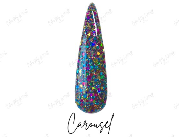 CAROUSEL Glitter Dip Powder Glitter Nail Dip Dip Powder | Etsy