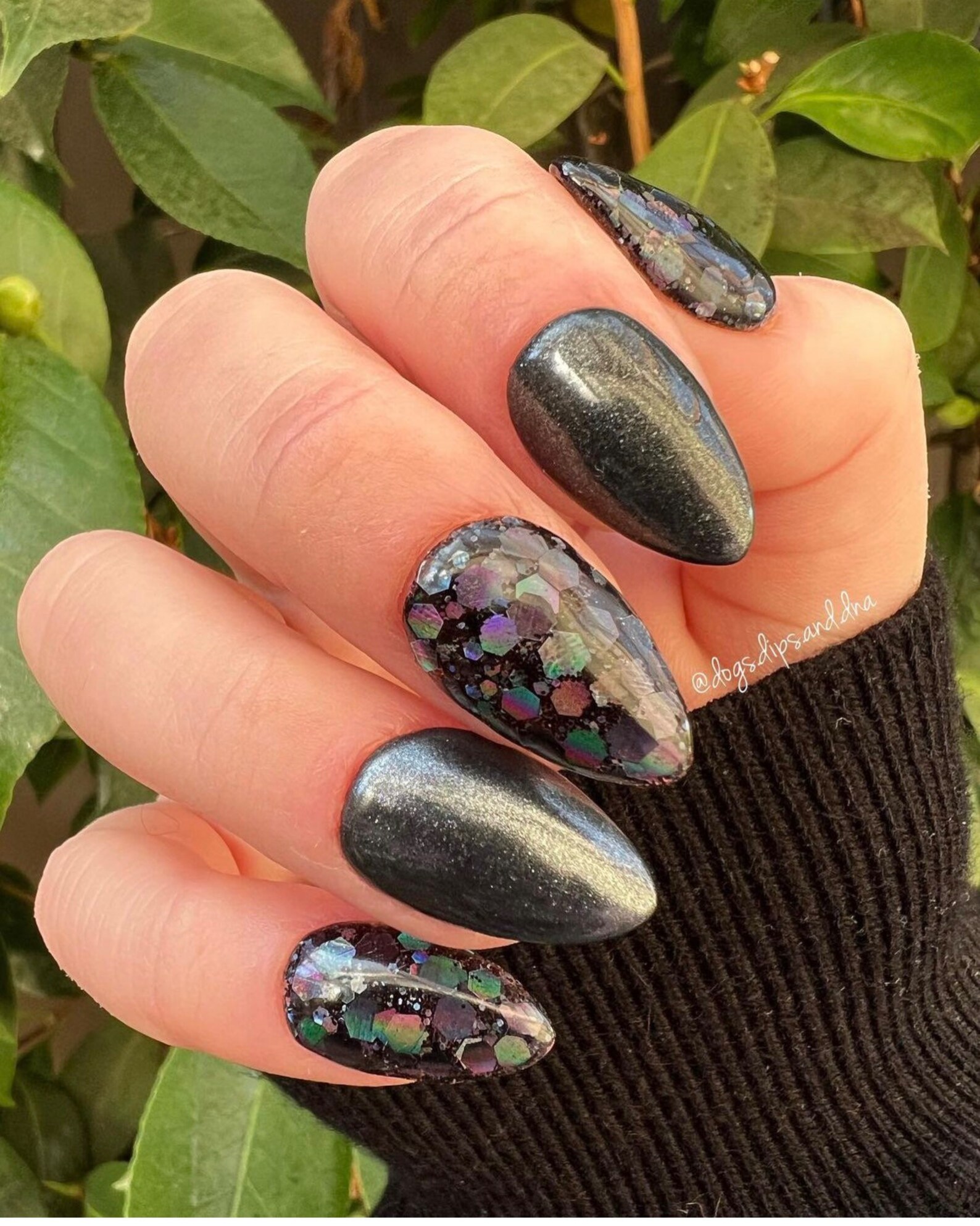 BLACK FLAME- Black Glitter Dip Powder, Glitter Nail Dip, Dip Powder ...