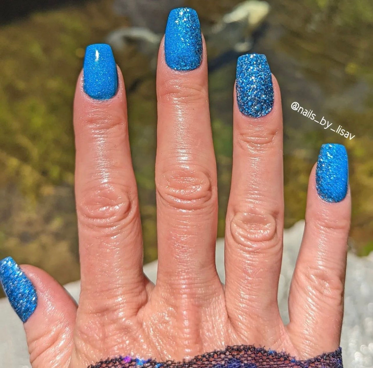 Im-peck-able-blue Dip Powder Blue Shimmer Nail Dip Dip - Etsy