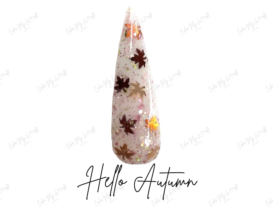 HELLO Autumn-glitter Dip Powder, Fall Nail Dip, Dip Powder, Dip Powder Nails, Nail Dip, Dip ...
