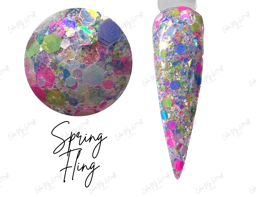 SPRING FLING Spring Nail Dip Glitter Dip Powder Glitter - Etsy
