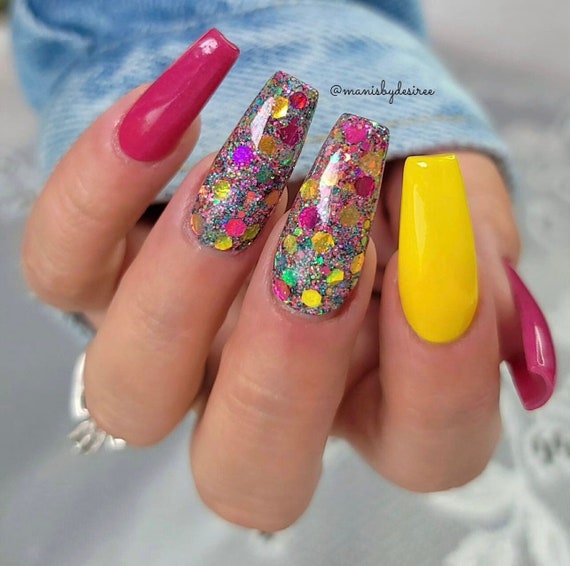 SOR BAE Multi Color Glitter Glitter Dip Powder Rainbow Iridescent Nail Dip Dip Powder Nail Dip Powder Dip Powder Nails Nail Dips Etsy
