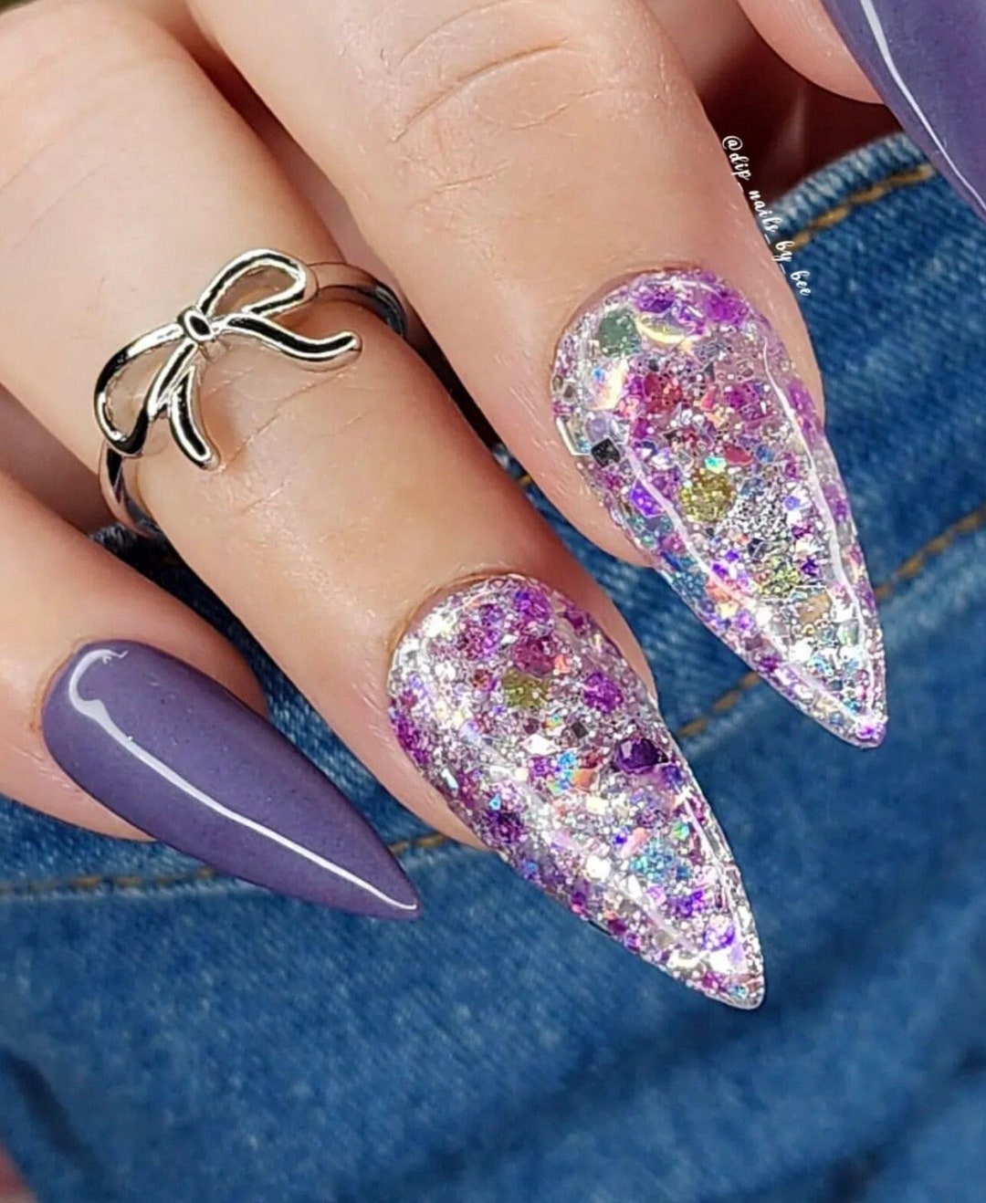 ENCHANTED- Purple Dip Powder, Purple Glitter Nails, Dip Nails, Dip ...