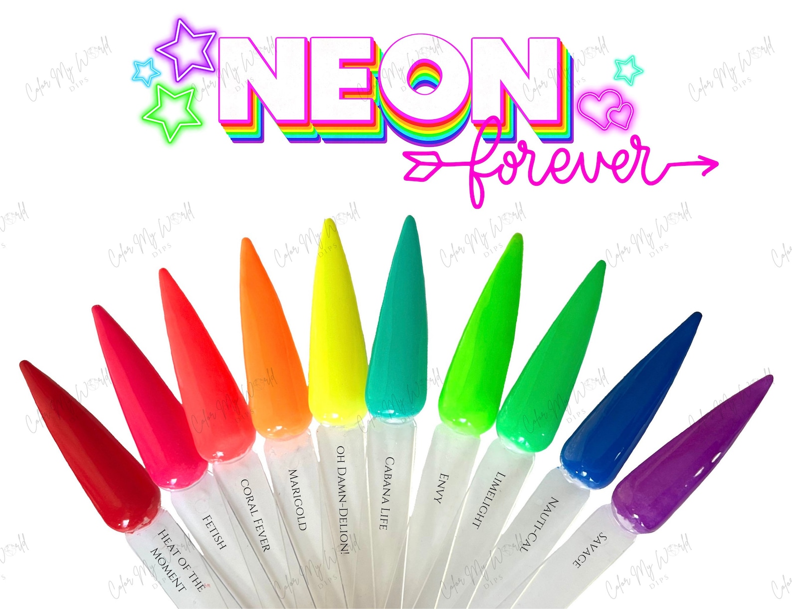 CORAL FEVER Neon Dip Powder Neon Dip Nails Dip Powder Dip - Etsy