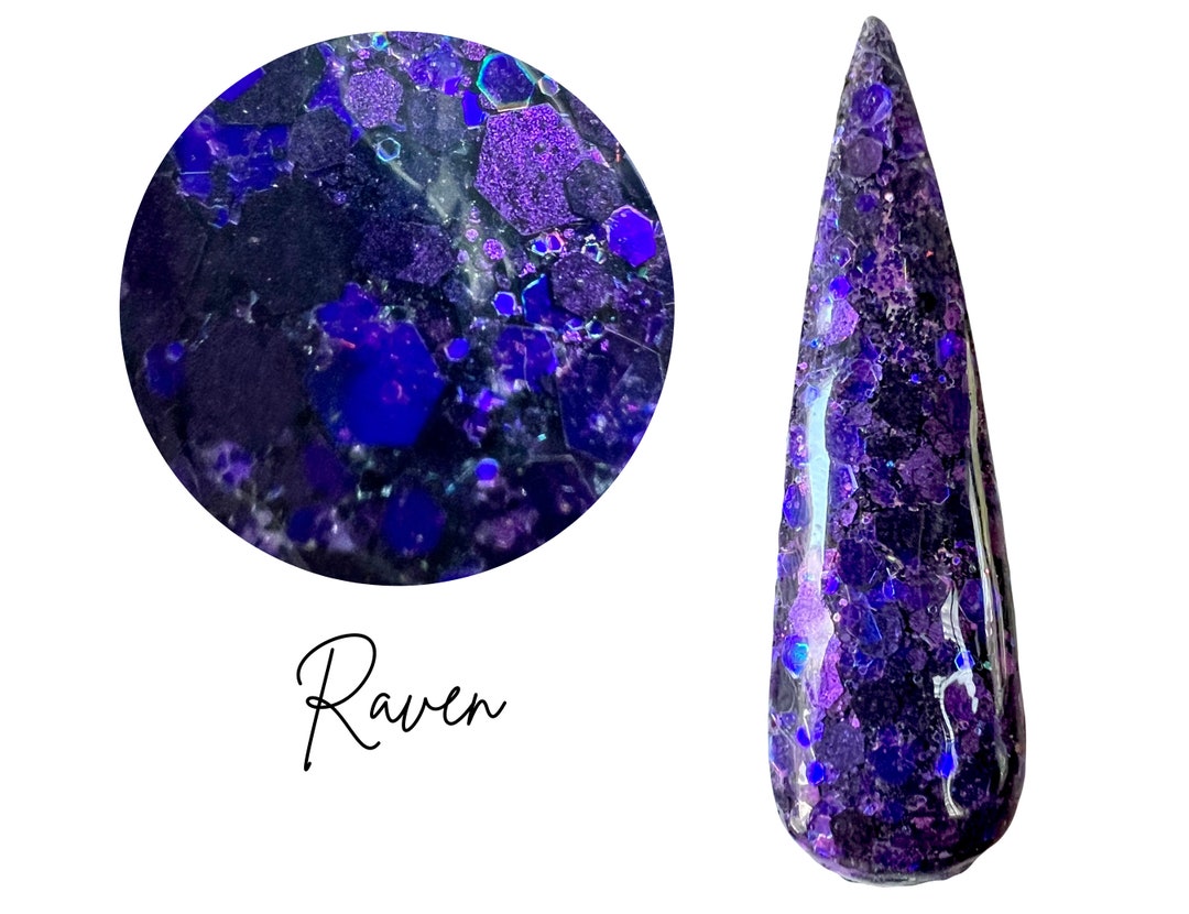 RAVEN- Fall Glitter Dip Powder, Glitter Nail Dip, Dip Powder, Nail Dip ...