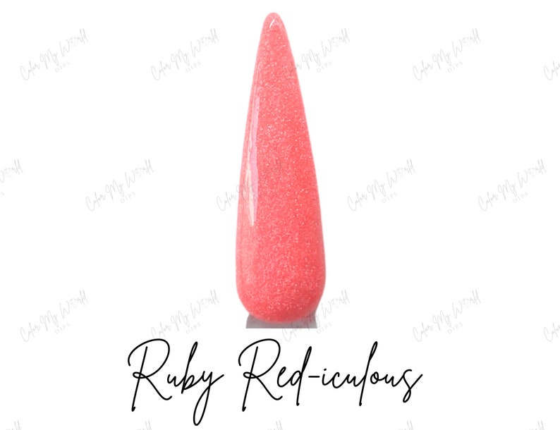 RUBY RED-ICULOUS Neon Dip Powder Dip Powder Dip Powders | Etsy