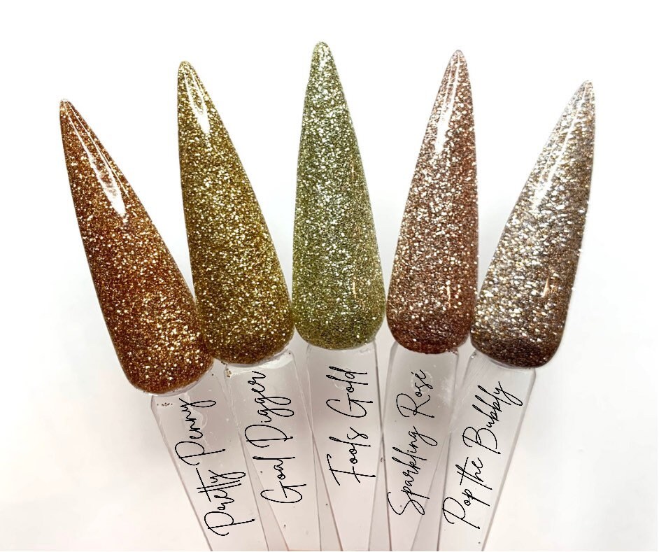 FOOLS GOLD Dip Powder Nail Dip Dip Powders Nail Dip | Etsy