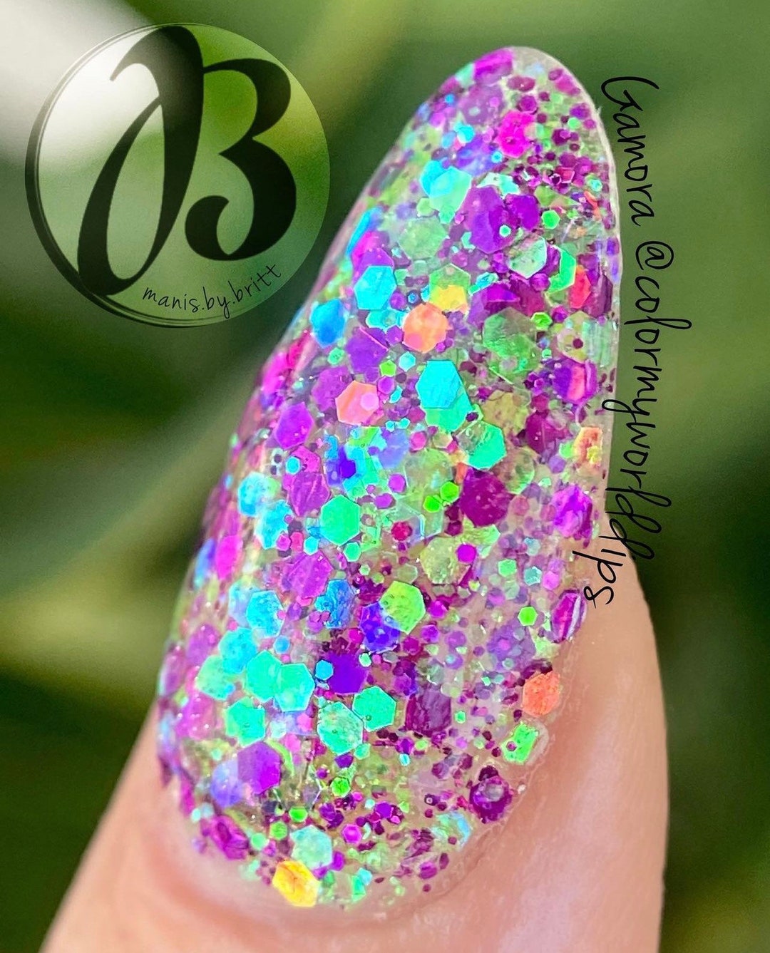 GAMORA- Retiring, Green and Purple Glitter Dip Powder, Purple Glitter ...
