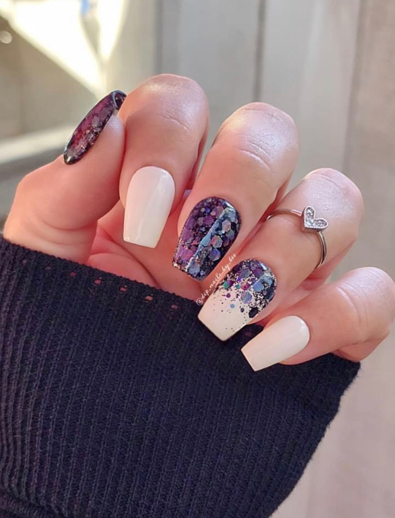 BLACK FLAME- Black Glitter Dip Powder, Glitter Nail Dip, Dip Powder ...