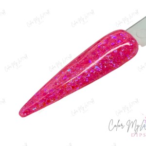 TAINTED LOVE- Pink Glitter Dip Powder, Pink Neon Glitter, Neon Pink ...