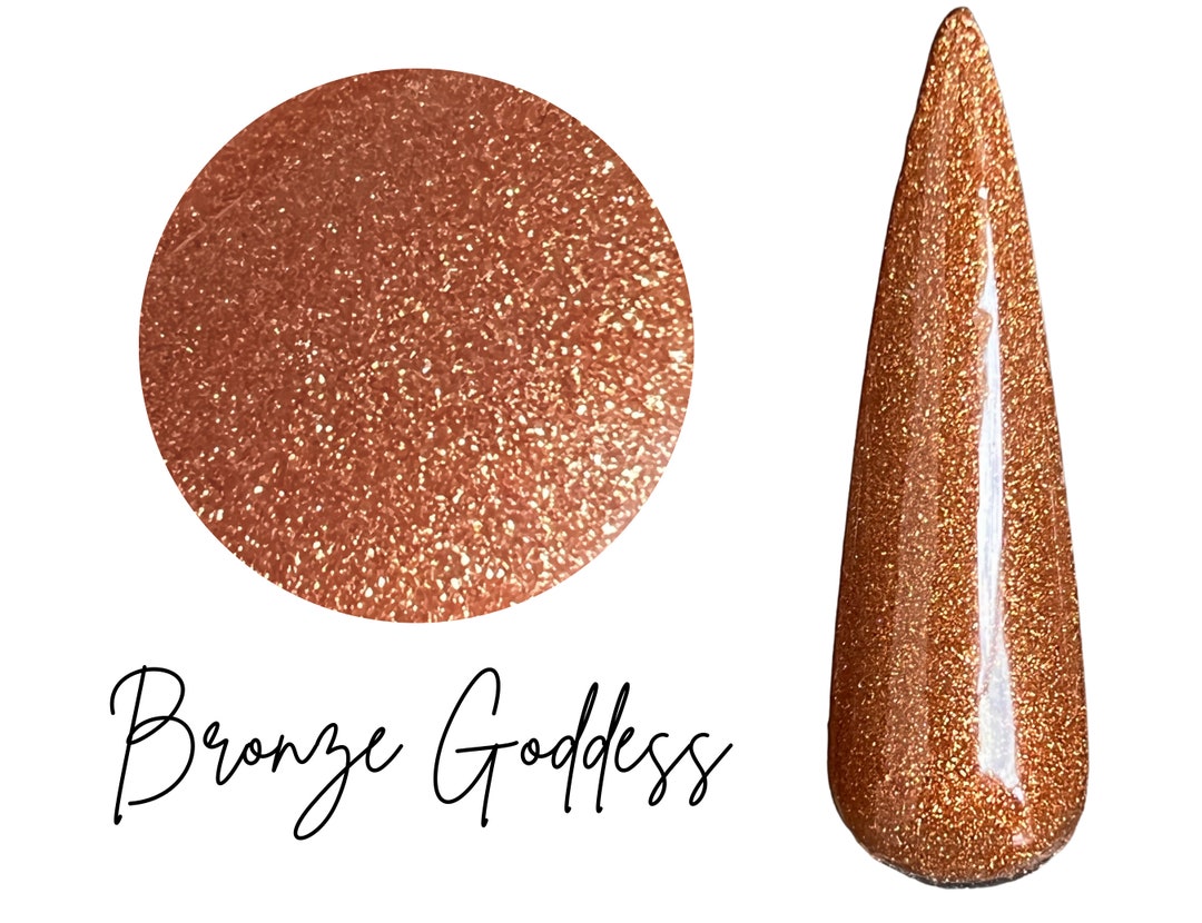 BRONZE Goddess-gold Shimmer Dip Powder, Copper Shimmer Nail Dip, Copper ...