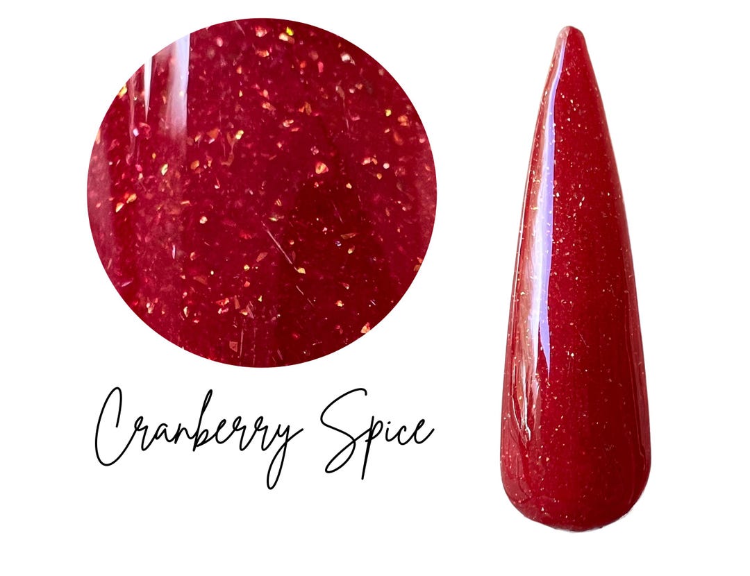 CRANBERRY SPICE- Red Flaky Dip Powder, Red Nail Dip, Dip Powder, Nail ...