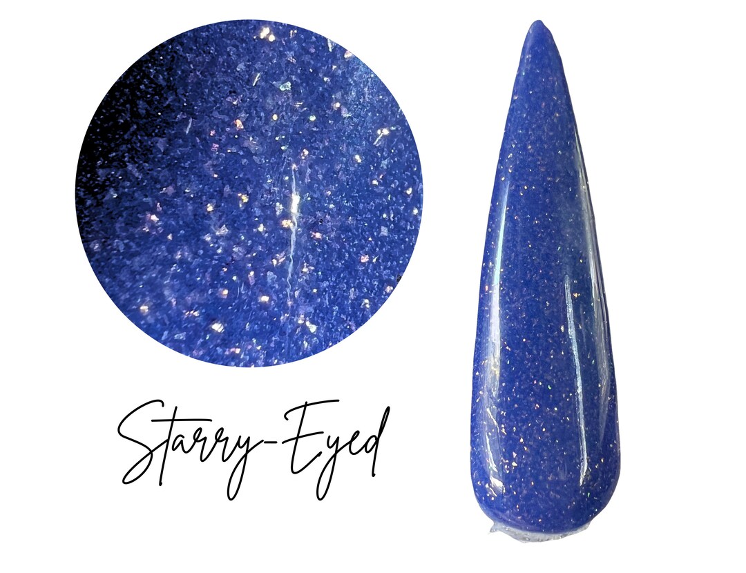 STARRY-EYED -blue Flakie Dip Powder, Blue Nails, Dip Powders, Nail Dip ...