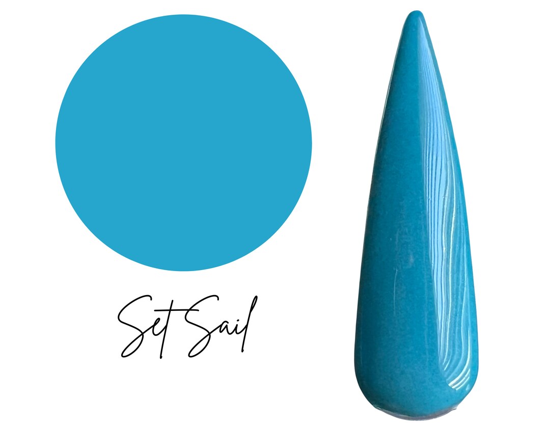 SET SAIL -blue Dip Powder, Nail Dip, Blue Tonal Nails, Nail Dip Powder ...
