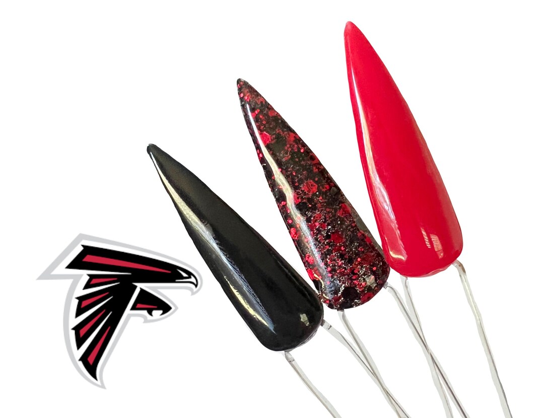 FALCONS- NFL Nails, Football Nails, Nail Dip, Dip Powder, Football Mani ...
