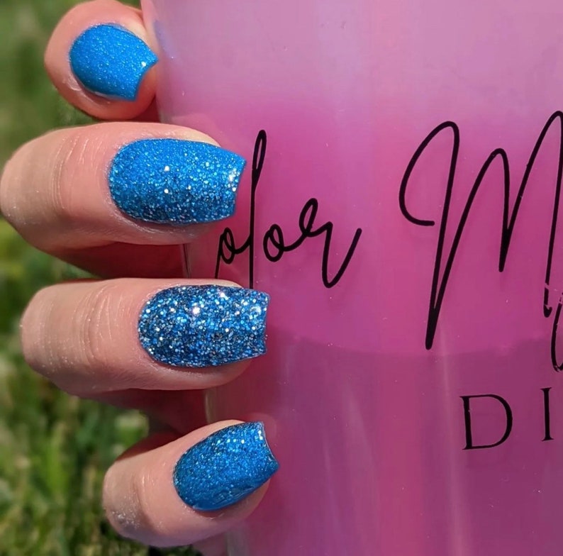 Im-peck-able-blue Dip Powder Blue Shimmer Nail Dip Dip - Etsy
