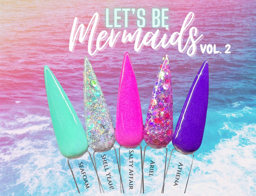 LET’S BE MERMAIDS Vol. 2-glitter Collection, Dip Powder, Nail Dip, Nail ...