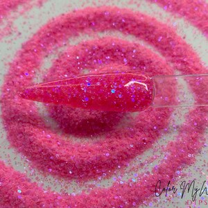 TAINTED LOVE- Pink Glitter Dip Powder, Pink Neon Glitter, Neon Pink ...
