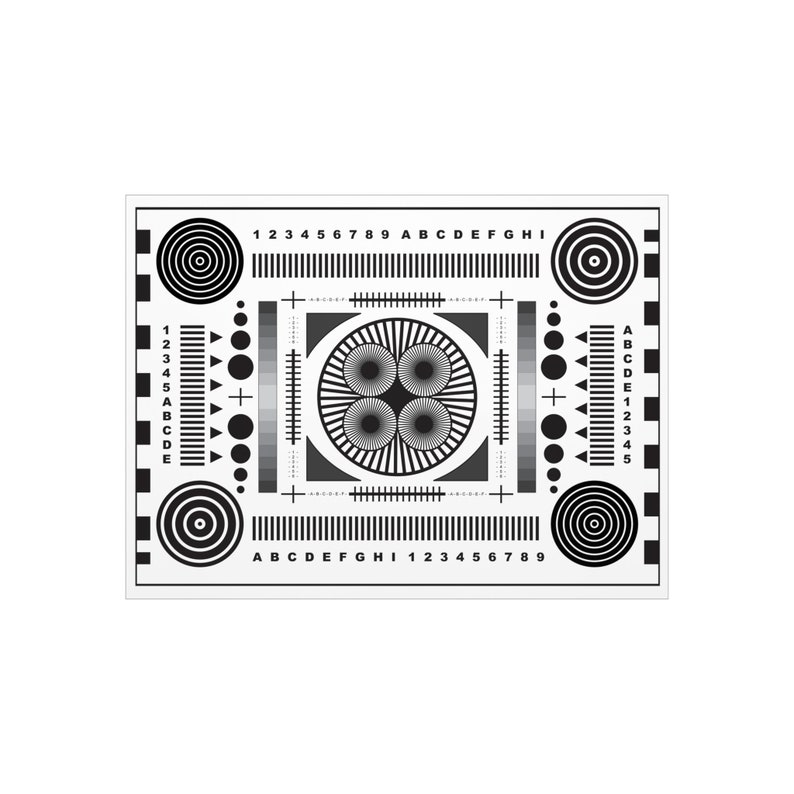 Camera Focus Chart, Camera Lens Testing, 3 Sizes, Printed on High ...