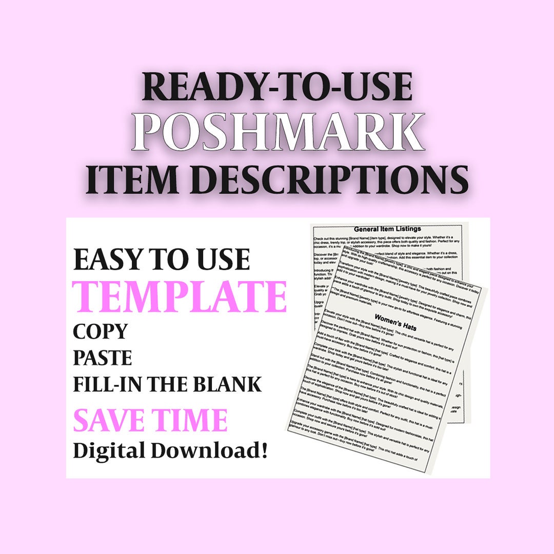 Poshmark TEMPLATE Listing Descriptions, 300+ Ready-to-use, Just Copy ...