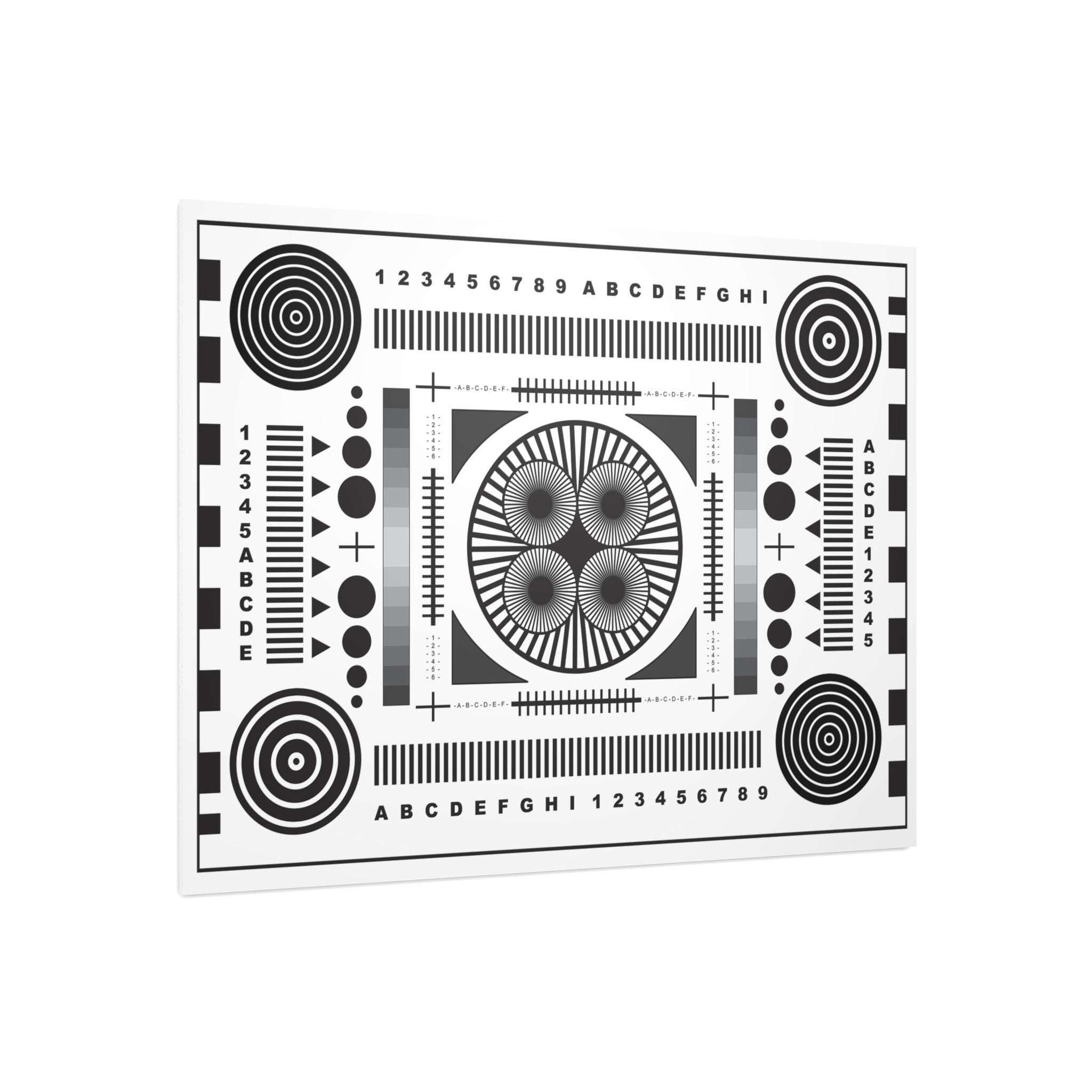 Camera Focus Chart, Camera Lens Testing, 24 X 18 Inches, Printed on ...
