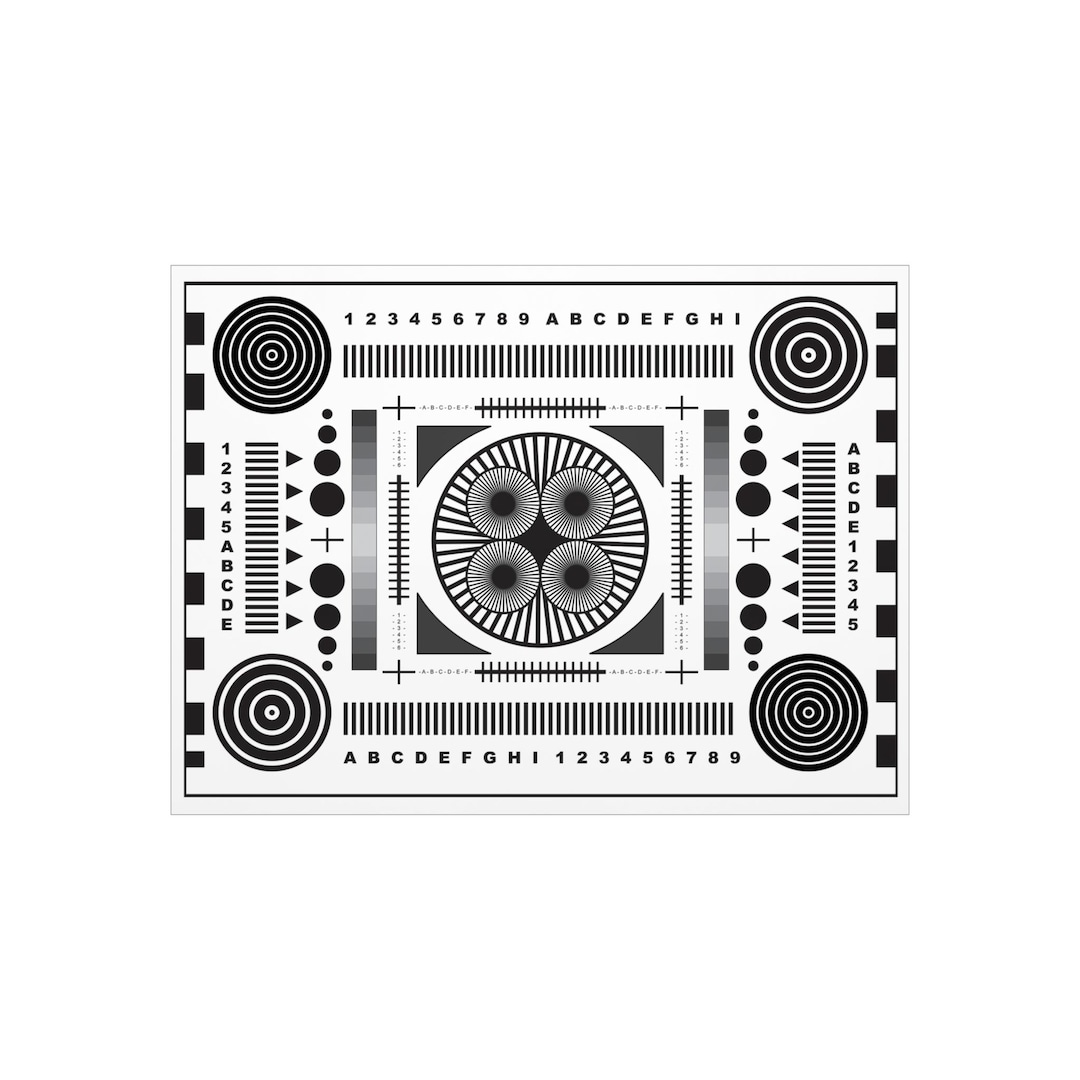 Camera Focus Chart, Camera Lens Testing, 24 X 18 Inches, Printed on ...