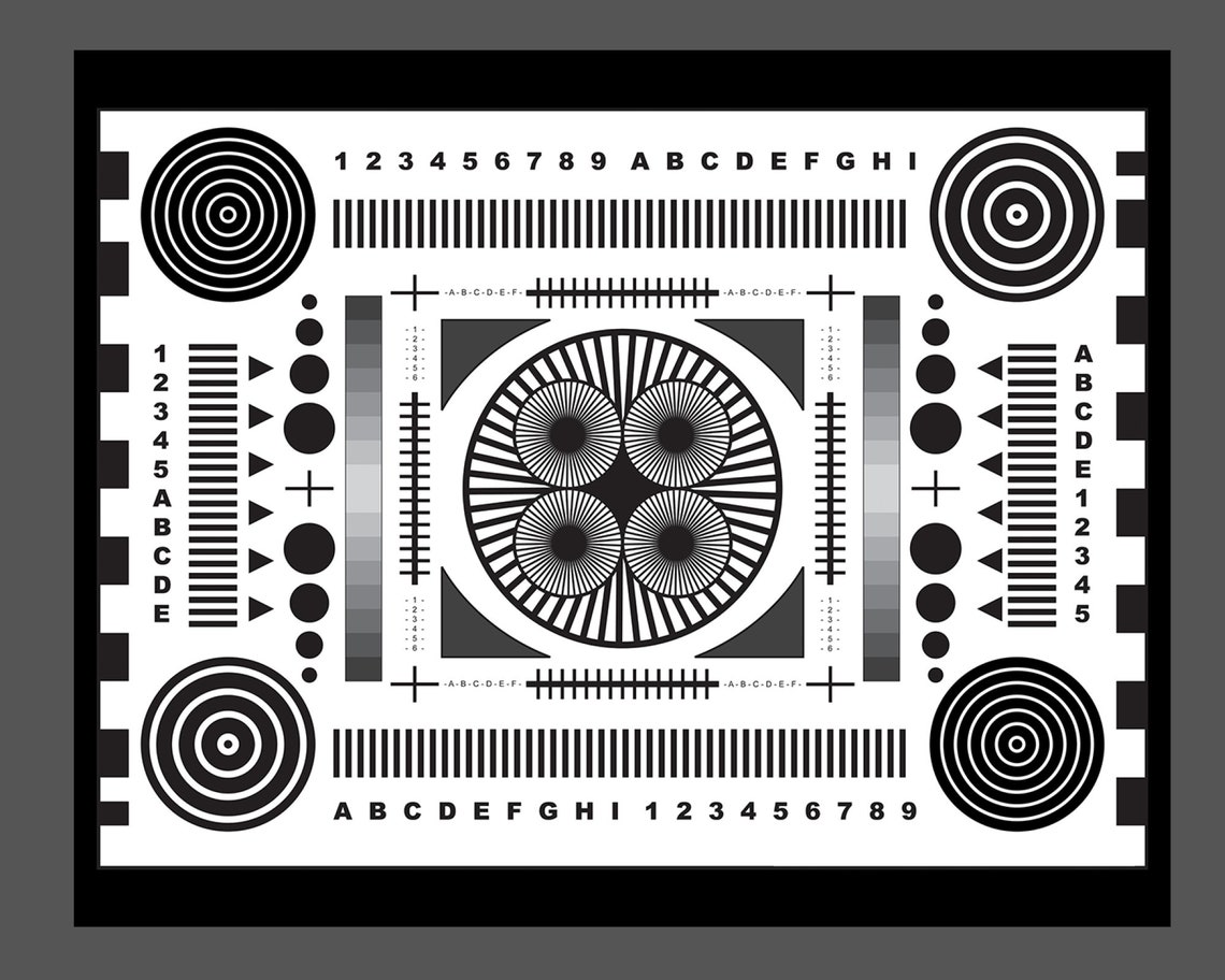 Set of 3 Focus Charts for Photography Lens Test, Digital Download ...