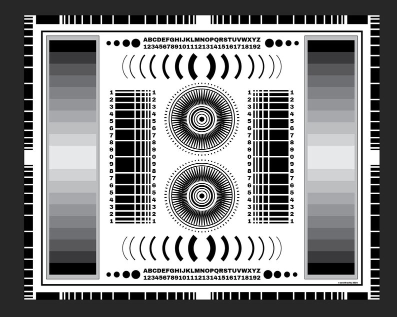 Set of 3 Focus Charts for Photography Lens Test, Digital Download ...
