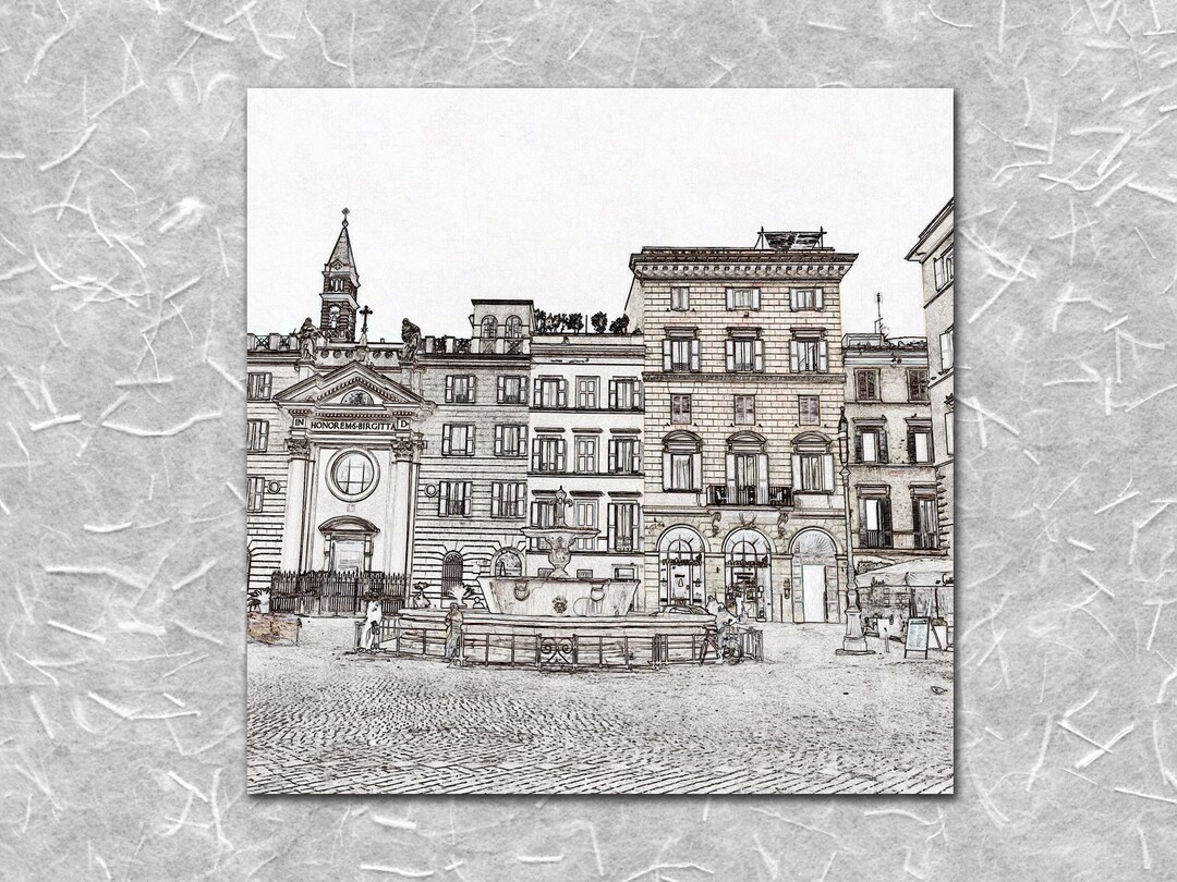 Santa Brigida, Piazza Farnese, Rome - Sketch - Etsy